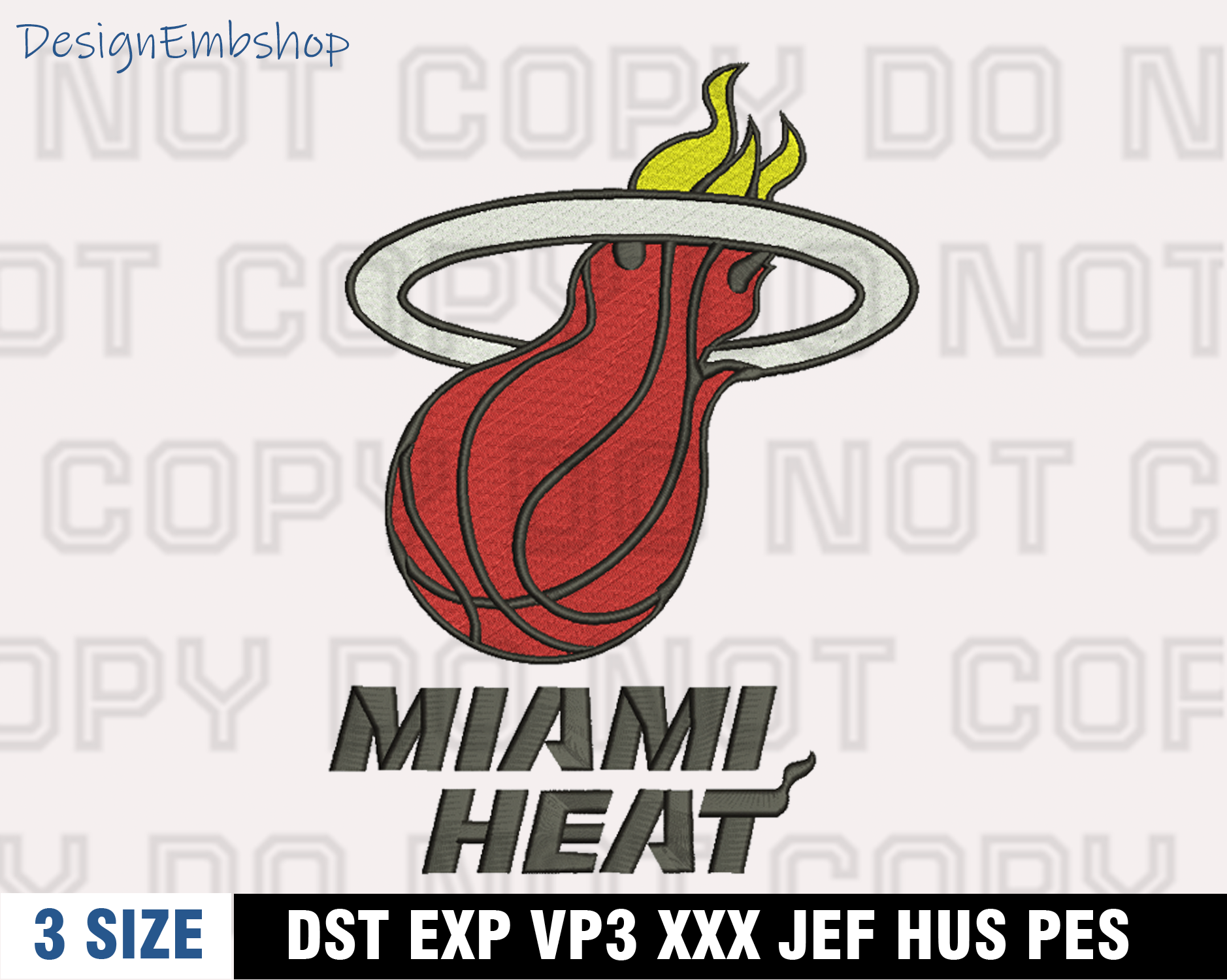 Miami Heat Embroidery Designs, Embroidery Designs, NBA Logo | Inspire ...