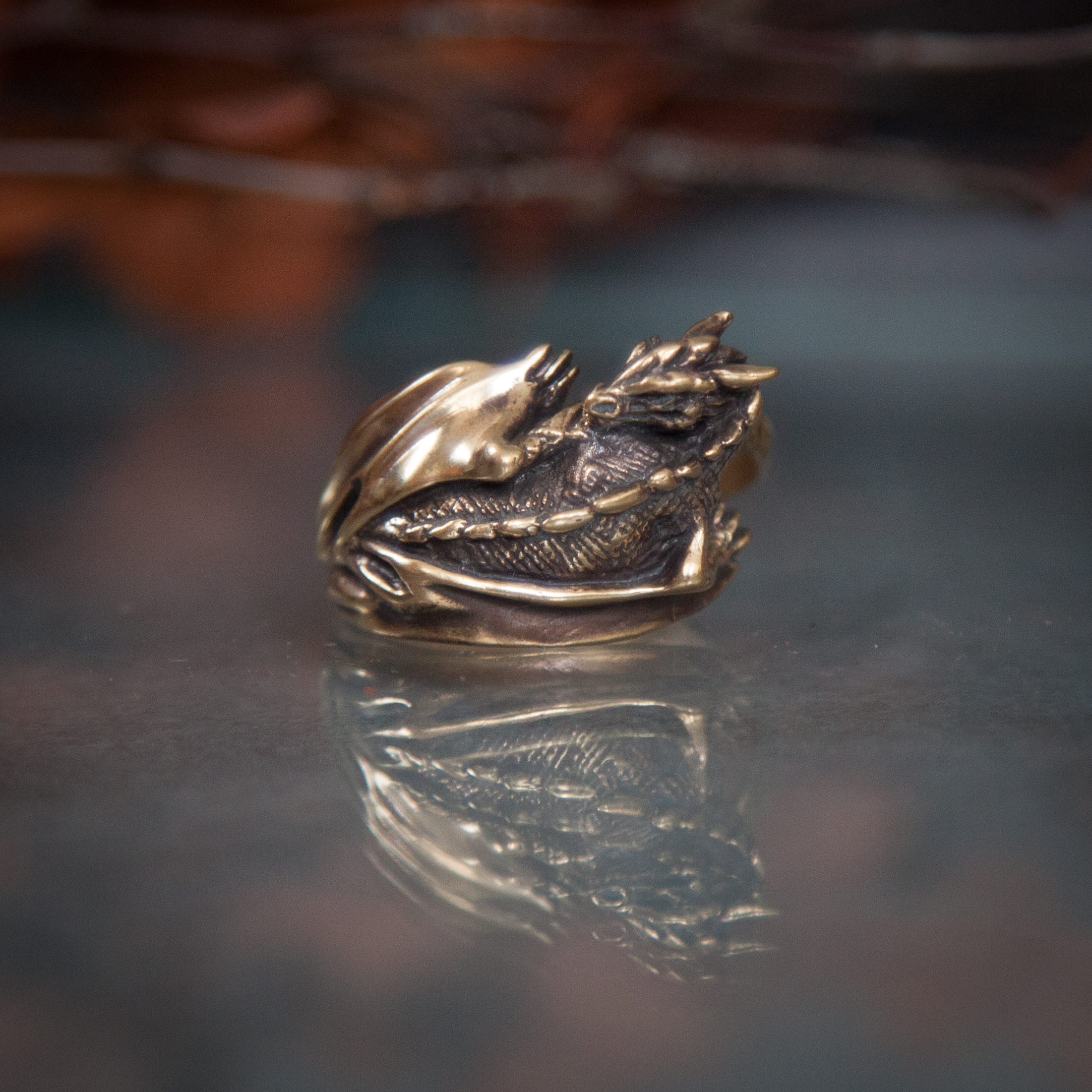 Dragon ring. Dragon wraps around finger. Dragon jewelry. | Inspire Uplift