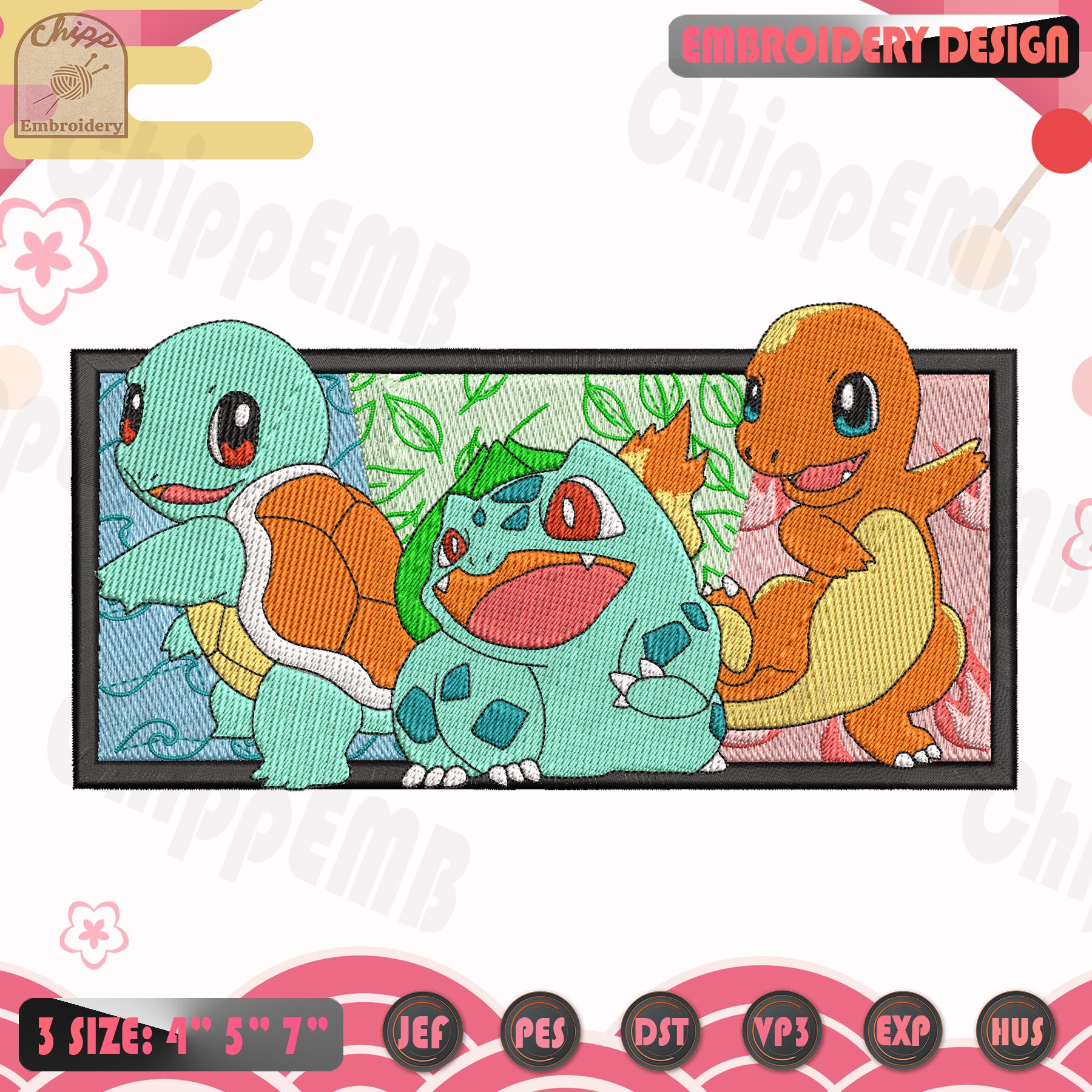 Pokemon Embroidery Design, Anime Embroidery File, Machine Em | Inspire ...