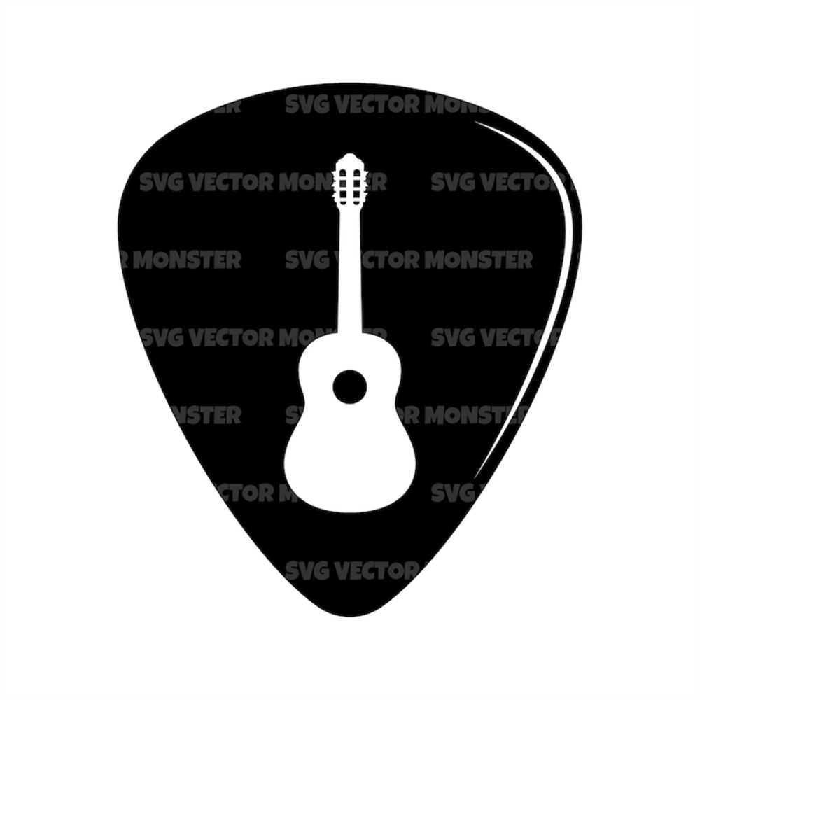 Classic Guitar on Guitar Pick Svg. Vector Cut file for Cricu - Inspire ...