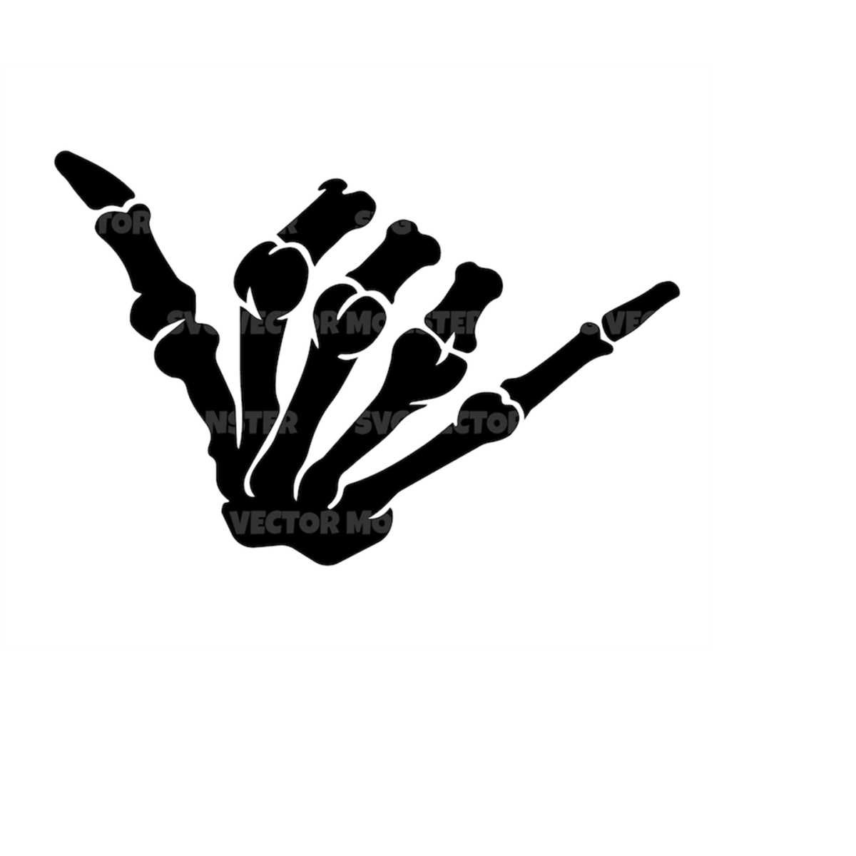 Shaka Skeleton Hand Sign Svg. Vector Cut file for Cricut, Si | Inspire ...