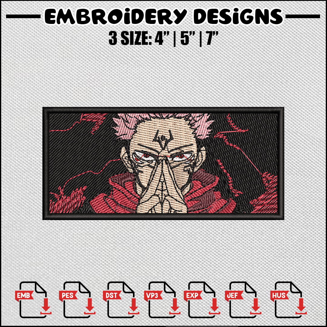 Sukuna frame embroidery design, Jujutsu embroidery, Anime de | Inspire ...