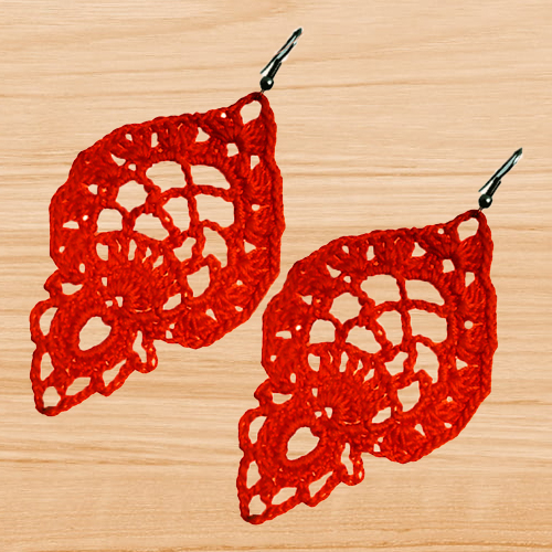 Crochet Leaf Earrings Pattern | Inspire Uplift