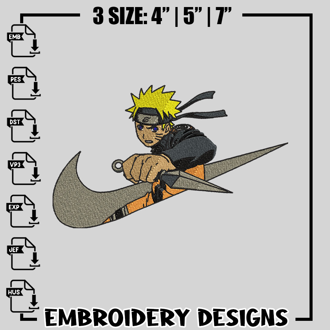 Naruto Nike embroidery design, Naruto embroidery, Nike desig | Inspire ...