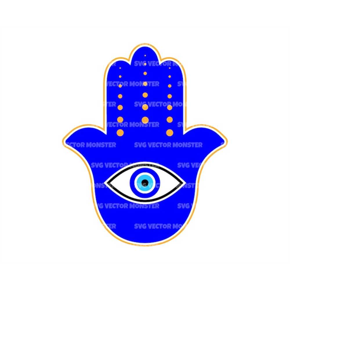 Turkish Evil Eye Svg on Hamsa Hand Svg. Vector Cut file for - Inspire ...
