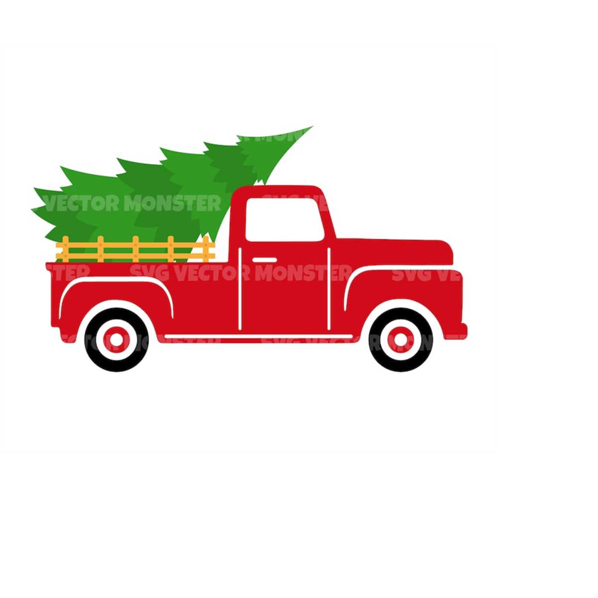 Christmas Truck with Christmas Tree Svg. Vector Cut file for - Inspire ...