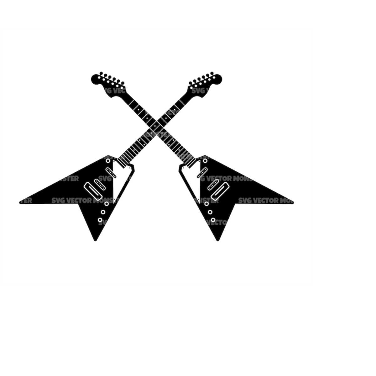 Crossed Flying V Electric Guitar Svg, Triangular Electric Gu | Inspire ...