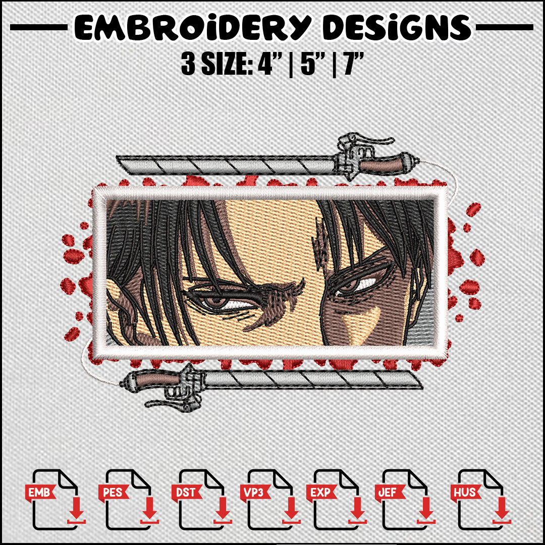 Levi sword embroidery design, Aot embroidery, Anime design, | Inspire ...