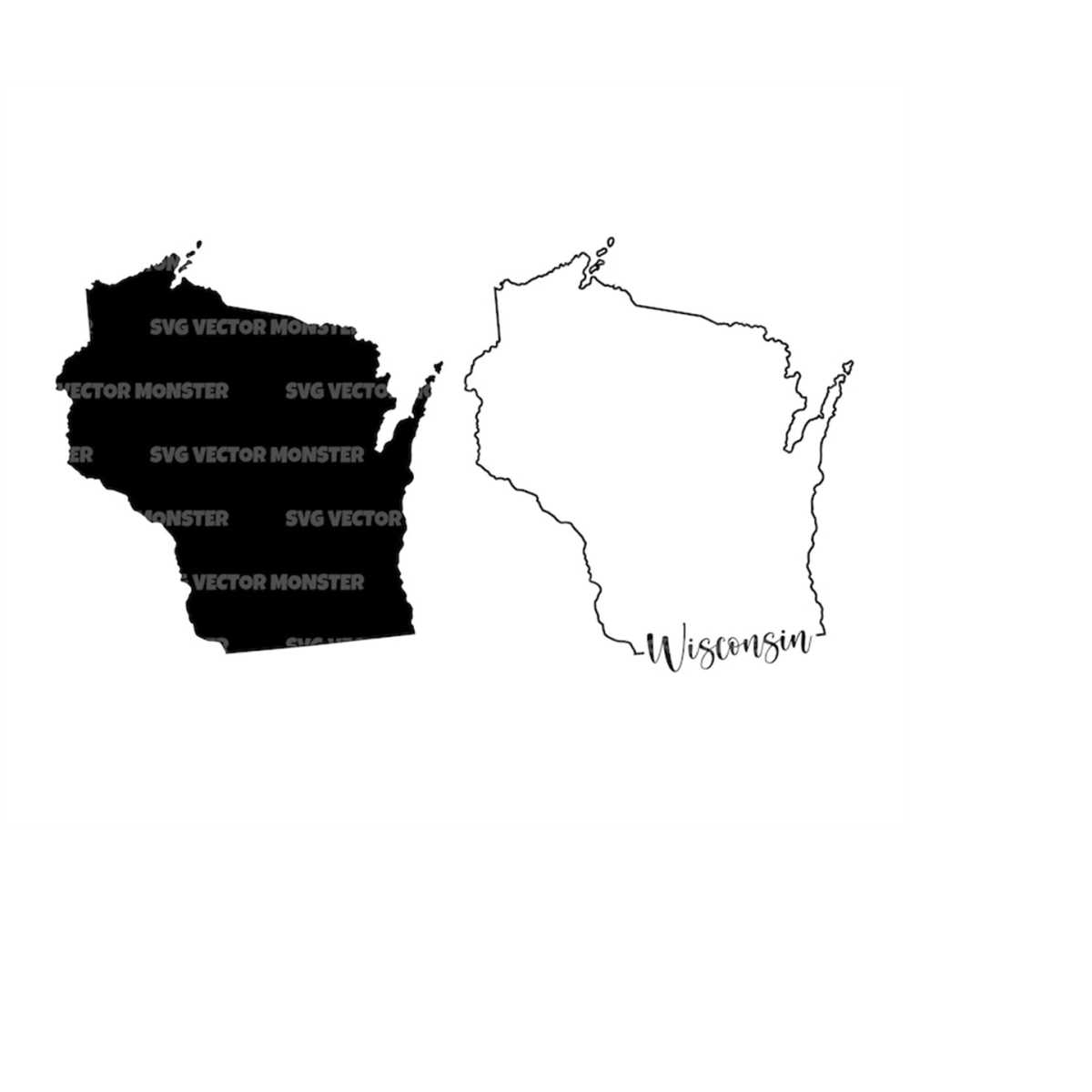 Wisconsin Map Svg, Wisconsin State Svg. Vector Cut file for - Inspire ...