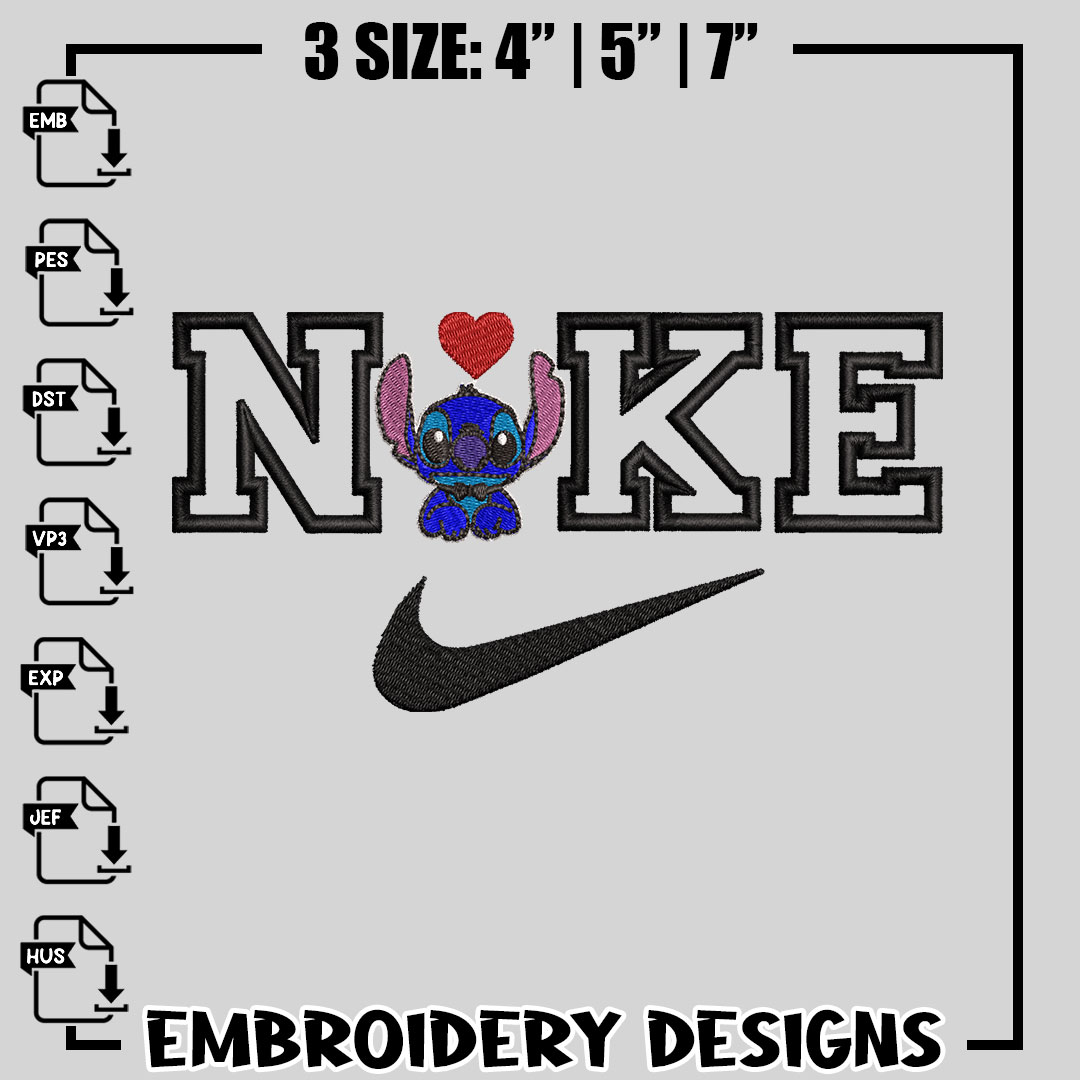Stitch Nike embroidery design, Stitch embroidery, Nike desig | Inspire ...