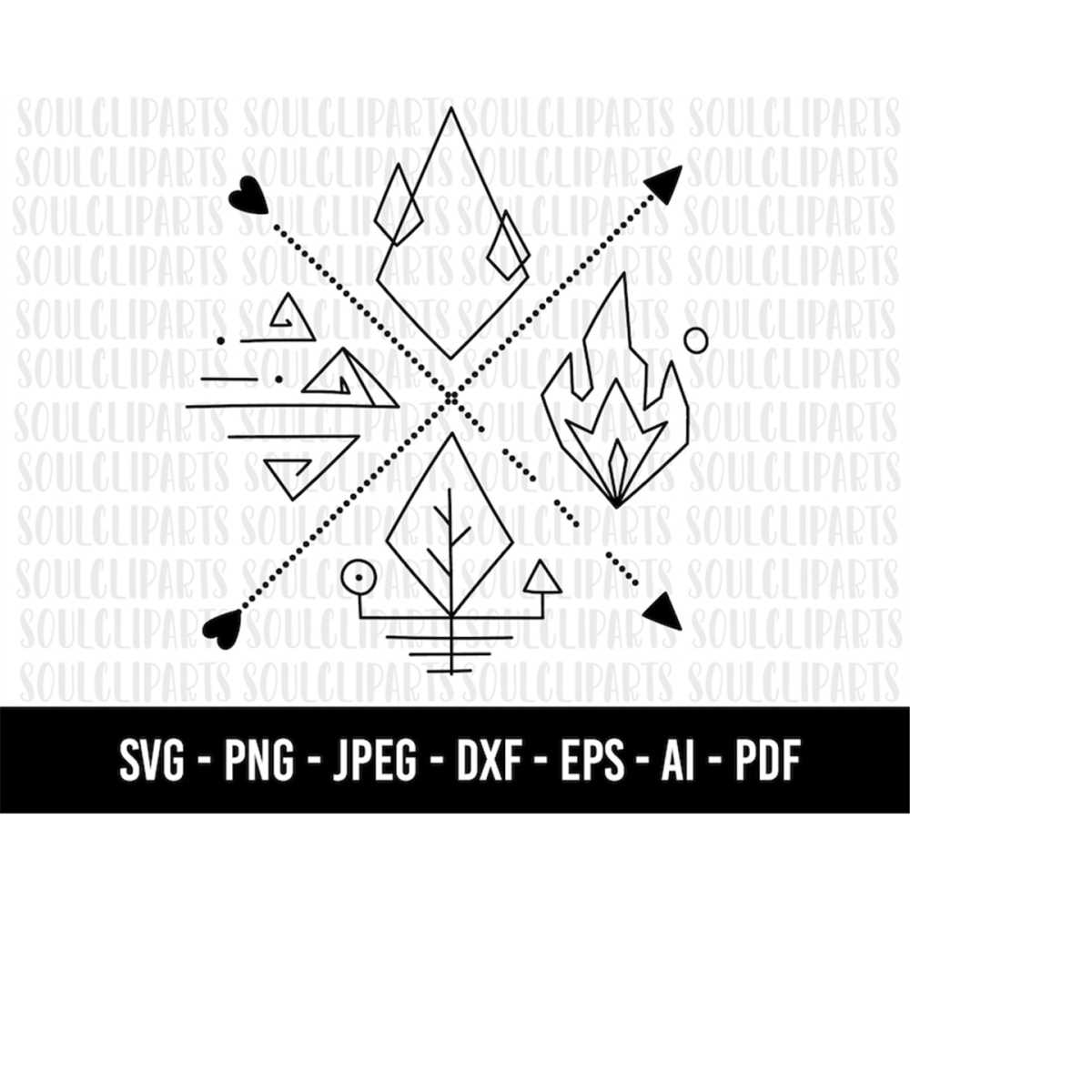 COD580-Four Elements SVG, 4 Elements Symbols, Four Elements | Inspire ...