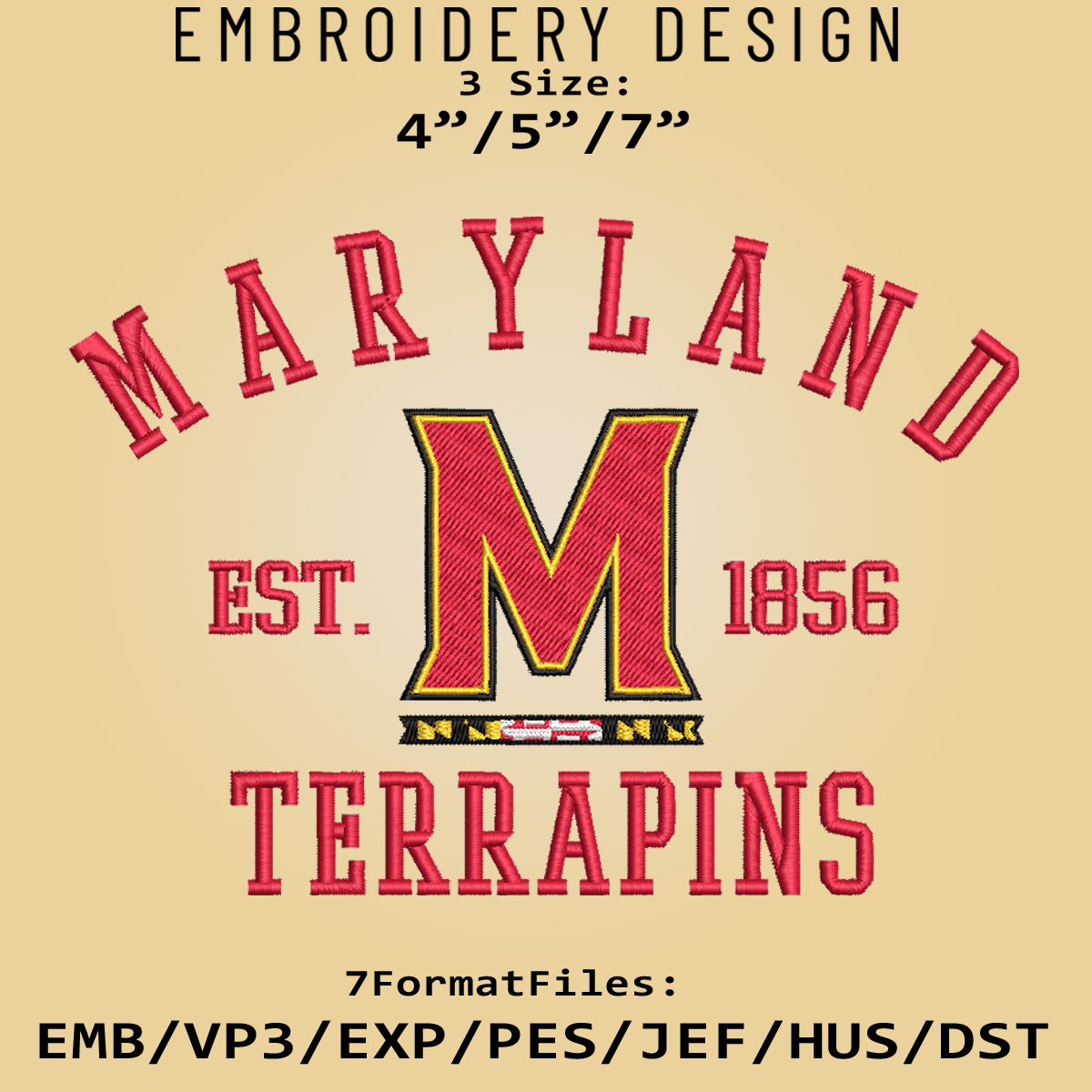 Maryland Terrapins embroidery design, NCAA Logo Embroidery F | Inspire ...