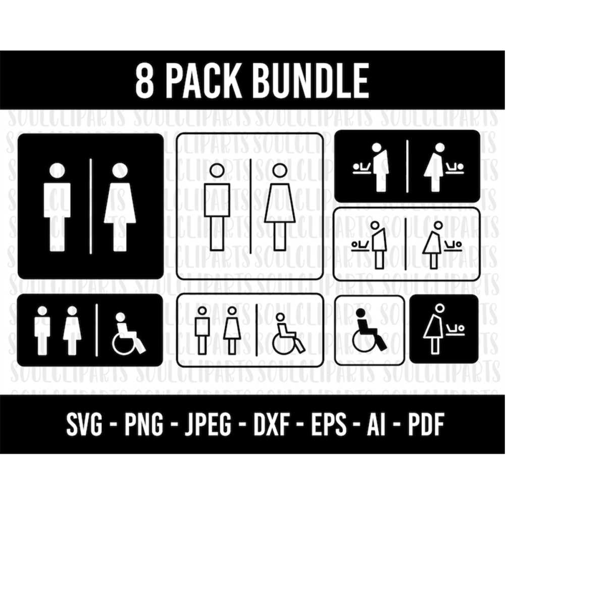 COD780- Bathroom Svg, Restroom Symbol svg, restroom sign svg | Inspire ...