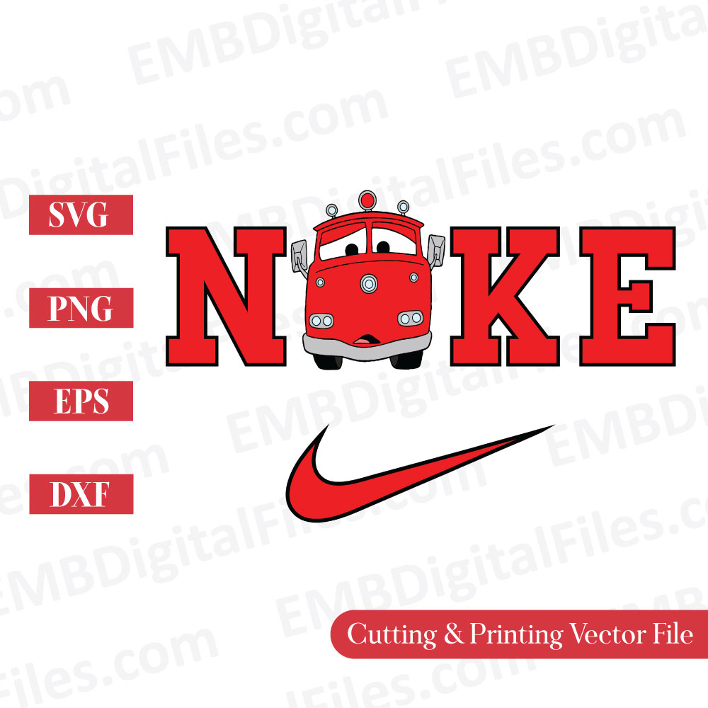 Nike Swoosh Disney red fire truck SVG for Cricut | Inspire Uplift