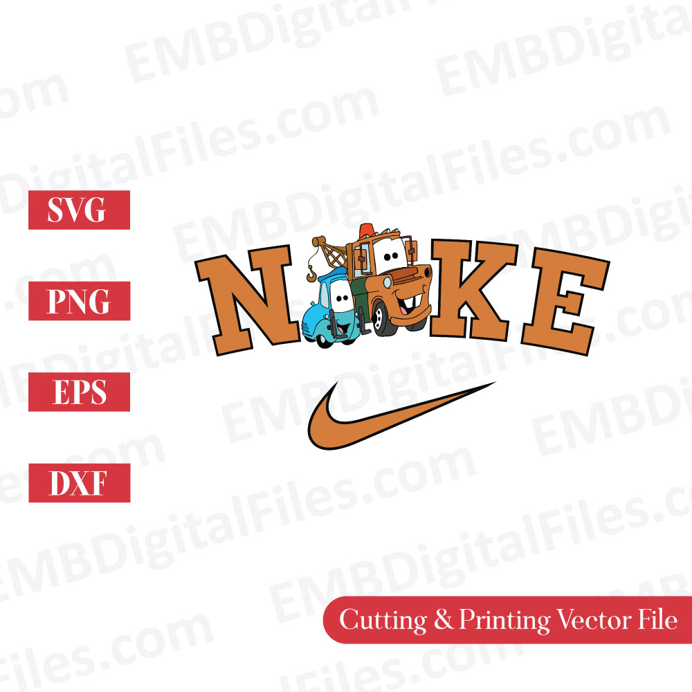 Nike Swoosh Disney Mater and Luigi cars SVG for Cricut - Inspire Uplift