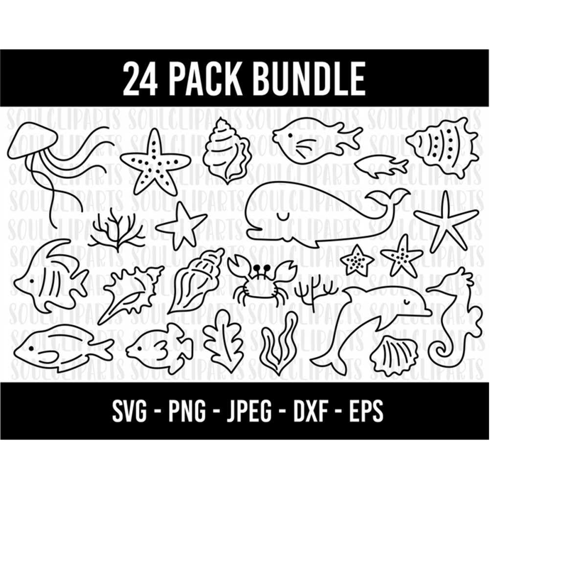 COD827- Ocean animals SVG,Under the sea DXF,Seahorse svg,Sea | Inspire ...