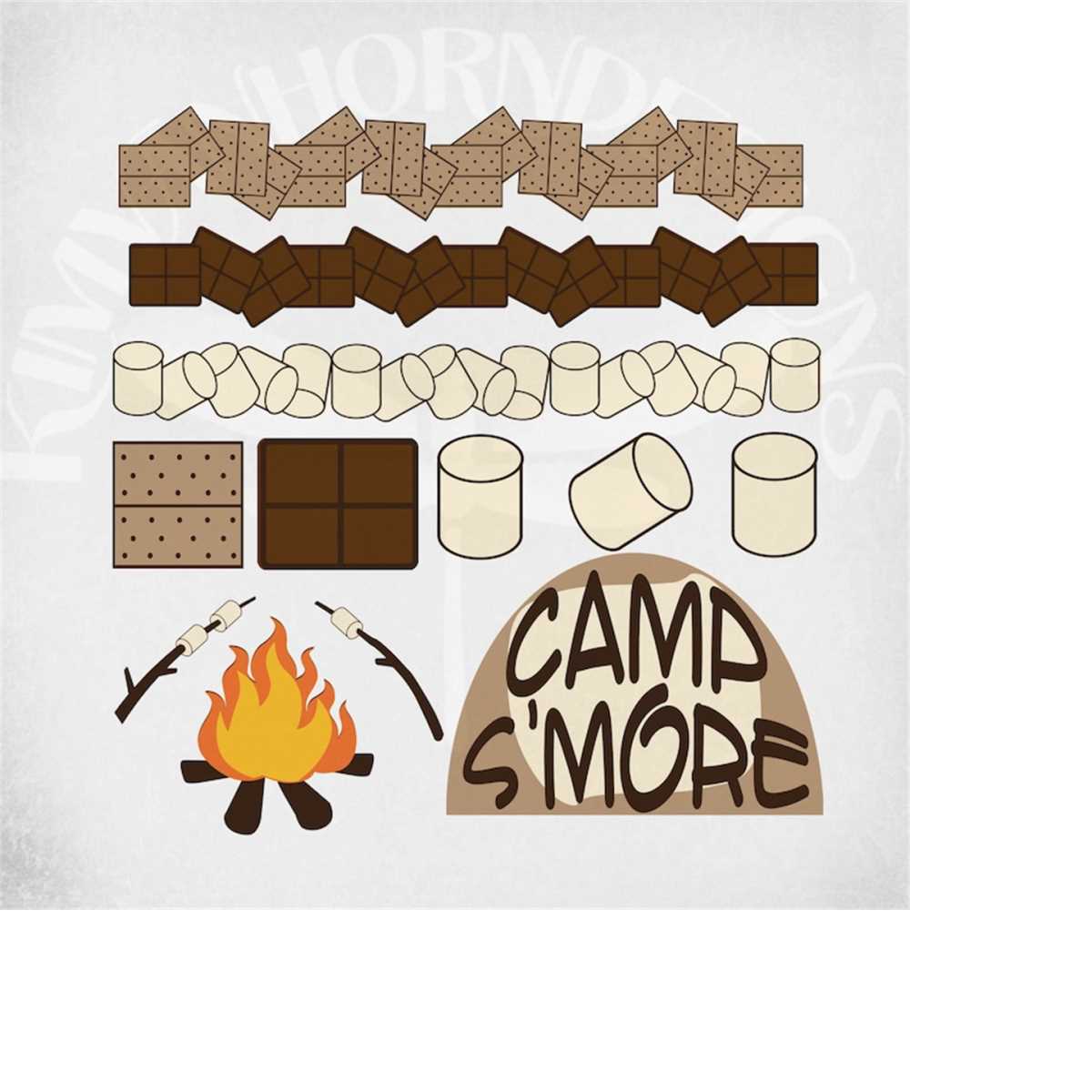 S'mores Camping Theme borders svg & png Files for Scrapbook | Inspire ...