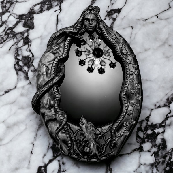 Black mirror Demon Mirror, Hel Goddess Beautiful Design Deco | Inspire ...
