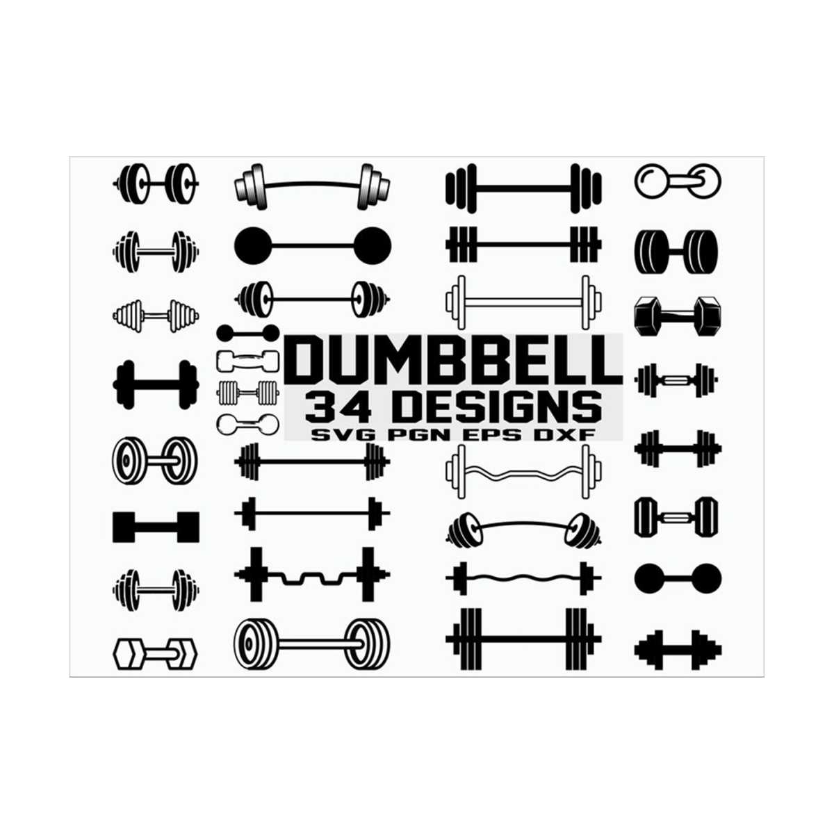 Dumbbell SVG/ Gym SVG/ Weight SVG/ Clipart/ Cut Files/ Cricu - Inspire ...