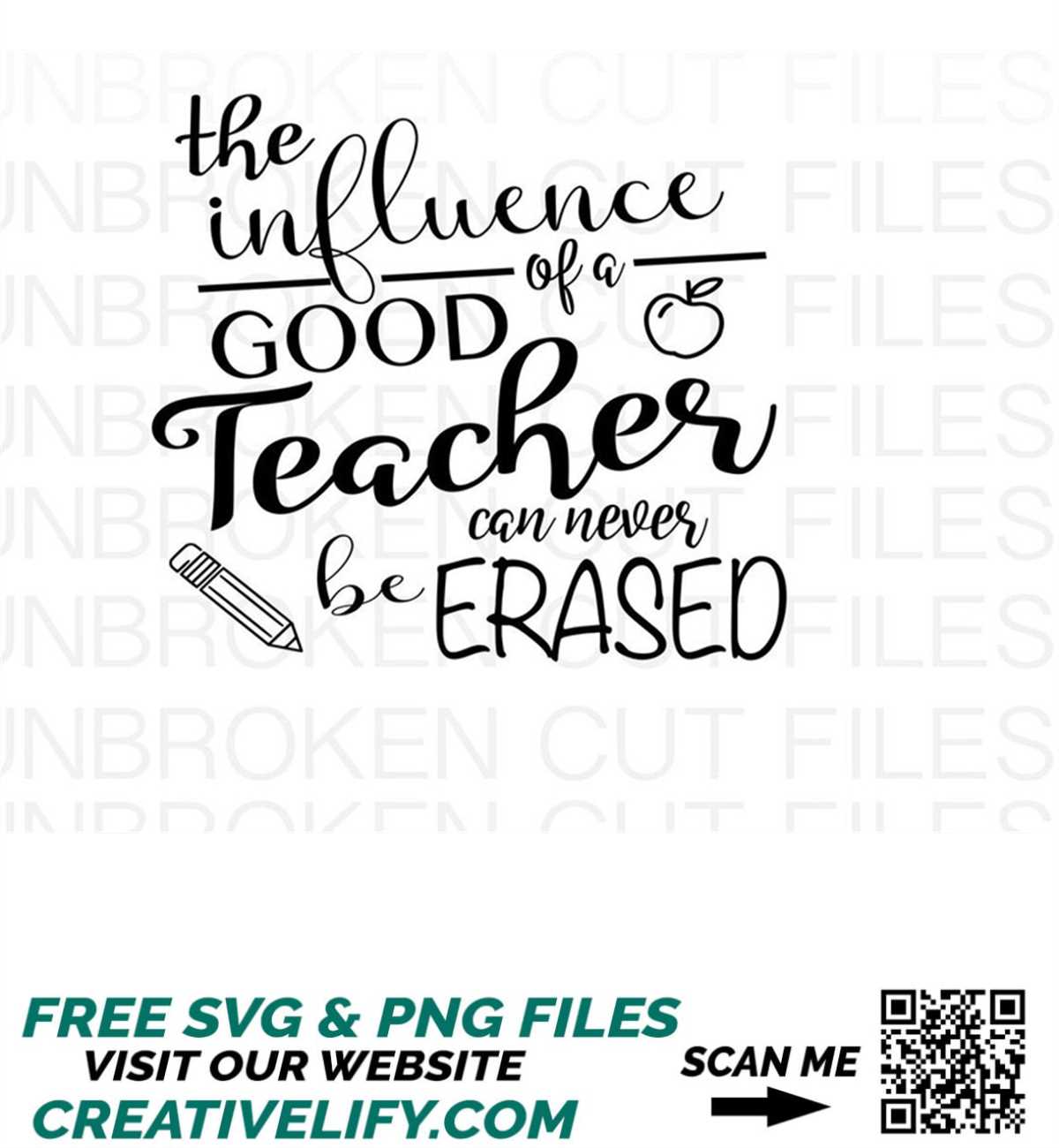 Teacher Svg, Influence of A Good Teacher Can Never Be Erased - Inspire ...