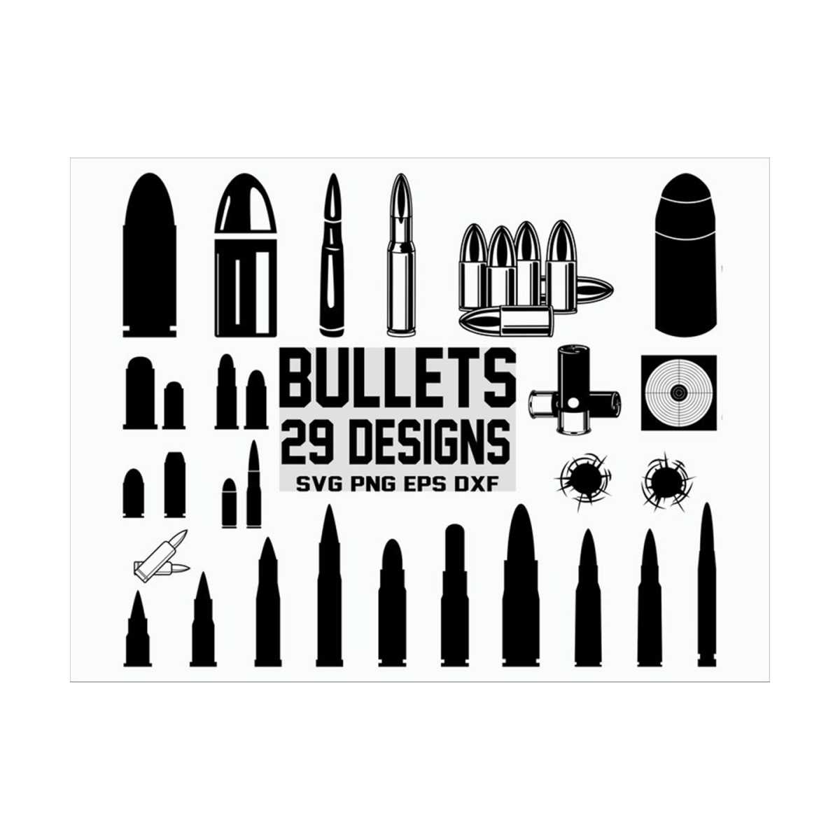 Bullet SVG/ Army SVG/ Weapon SVG/ Clipart/ Silhouette/ Cut f | Inspire ...