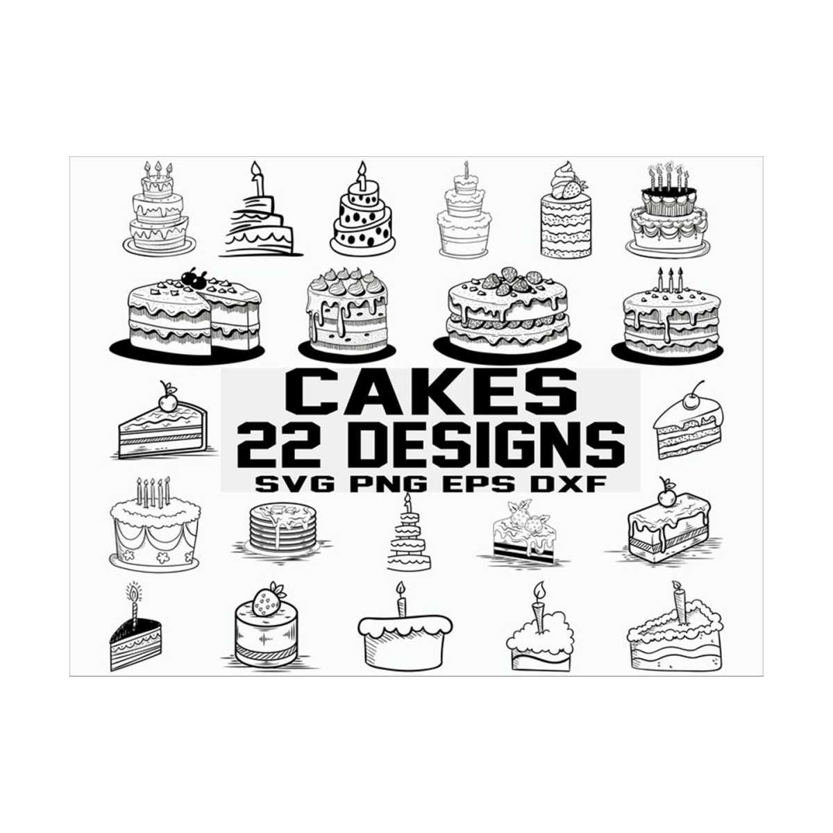 Cakes svg/ birthday svg/ dessert svg/ baking svg/ wedding sv | Inspire ...