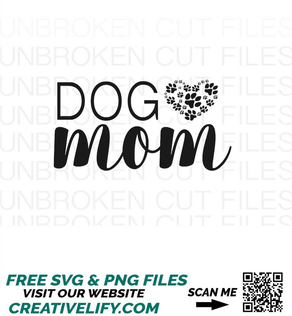 Dog Mom SVG | Heart Paw Print SVG | Dog Mama Design Cut File | Inspire ...