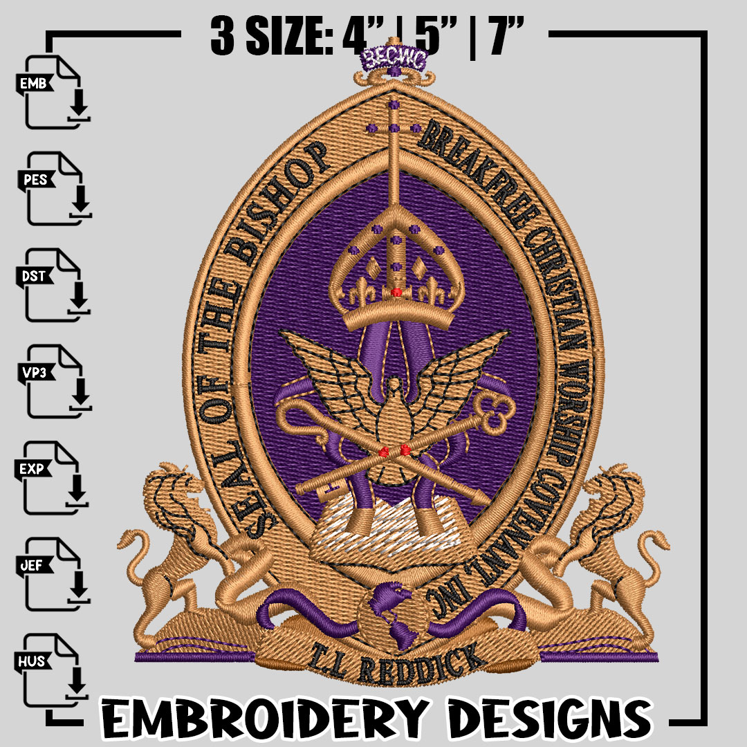 Bishop Seal Logo embroidery design, logo embroidery, logo de | Inspire ...
