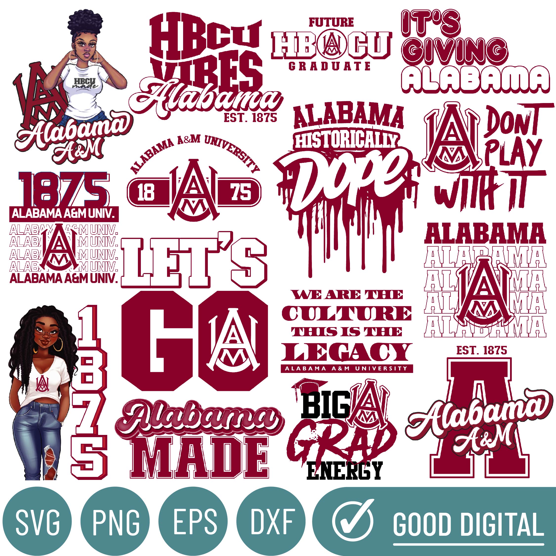 Alabama A&M University Svg, Hbcu Collection, Hbcu Designs, H | Inspire Uplift