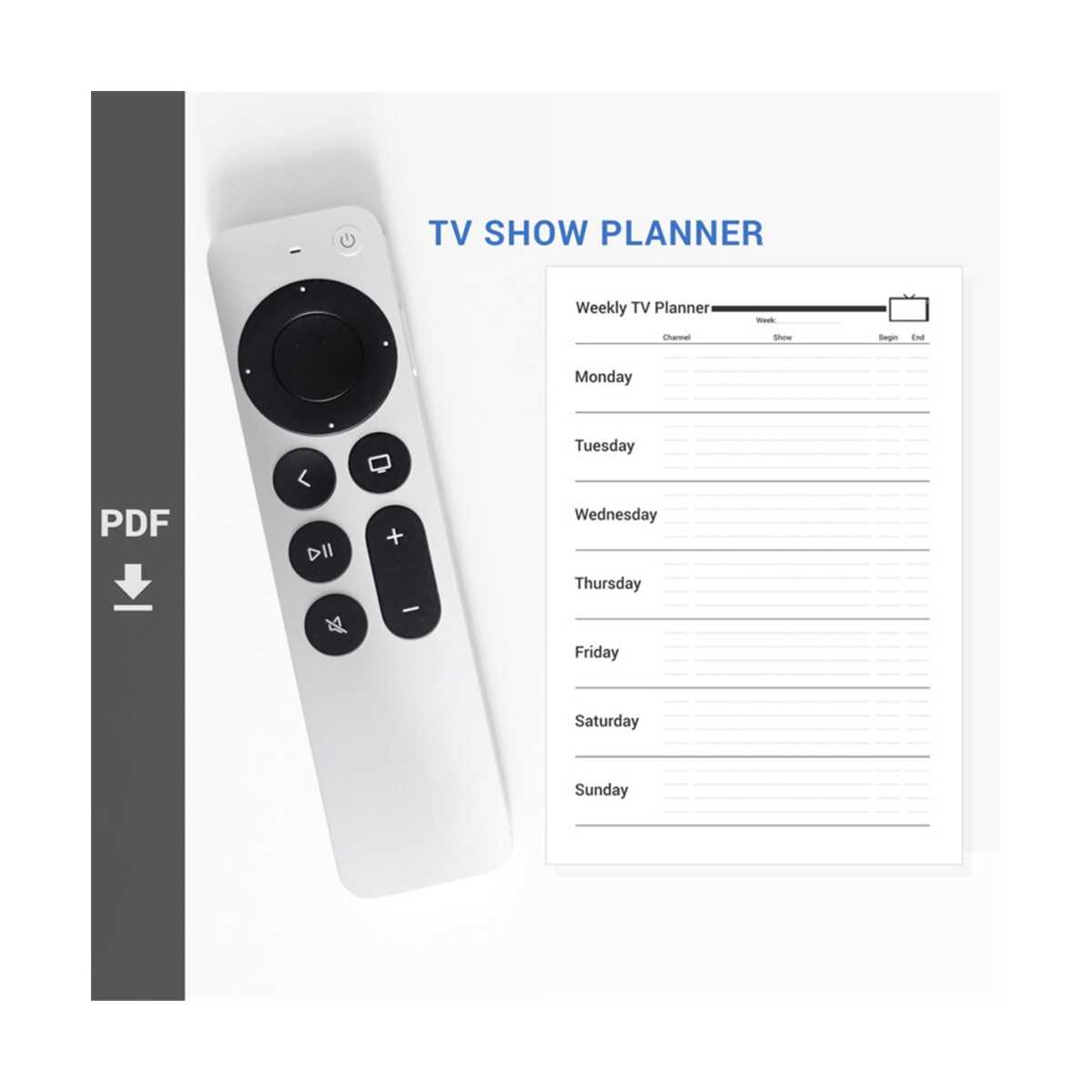 Printable Weekly TV Show Tracker, Digital Planner to organiz | Inspire ...