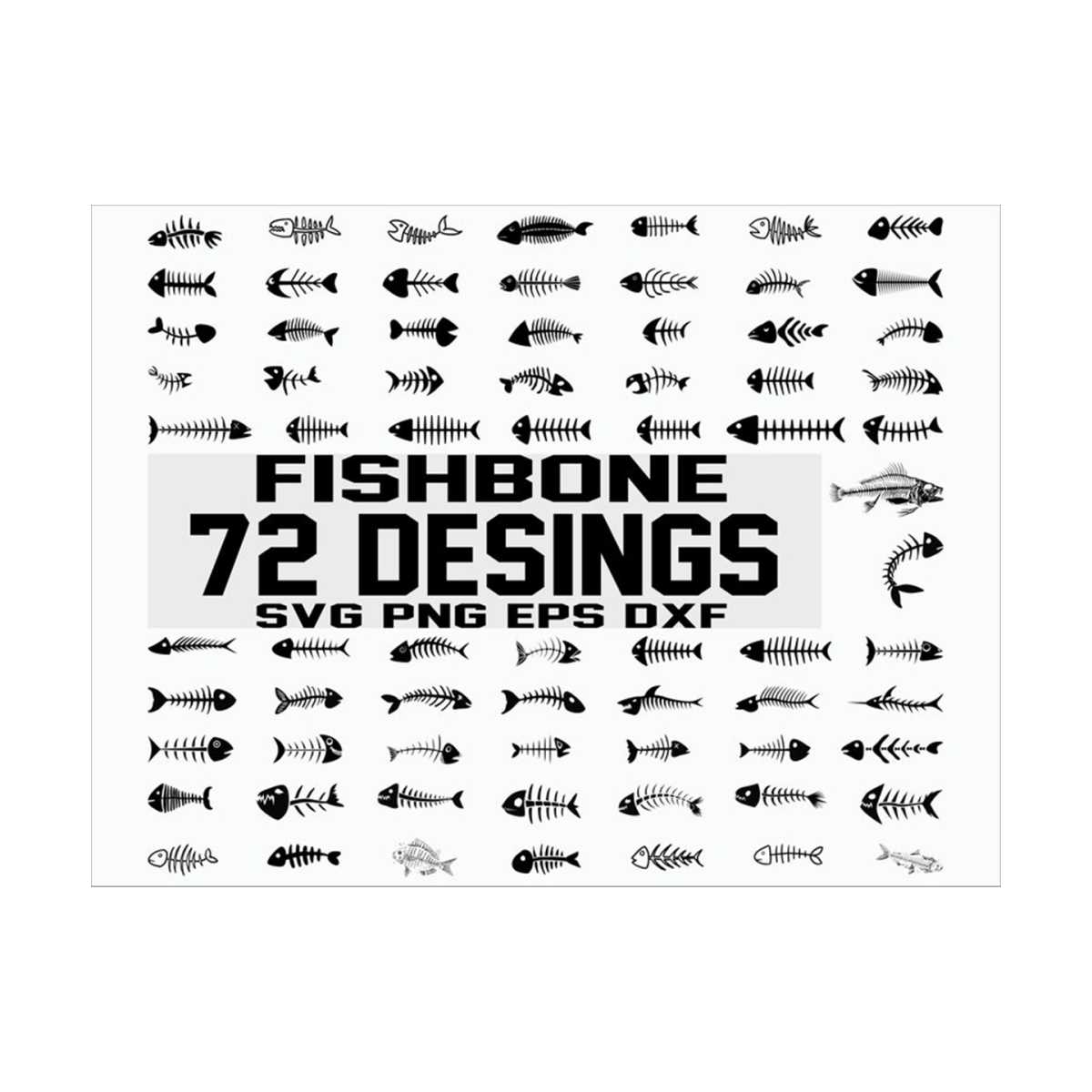 Fish bone svg / fishbone svg / fish skeleton svg / fish svg | Inspire ...