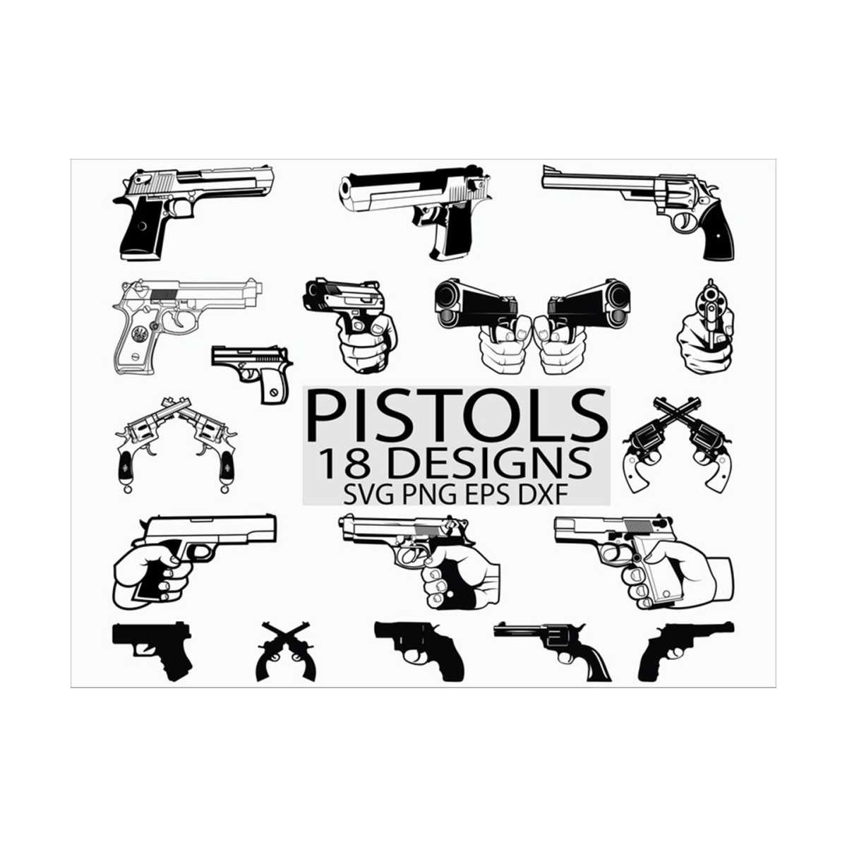 Pistol svg/ weapon svg/ gun svg/ revolver svg/ double gun sv | Inspire ...