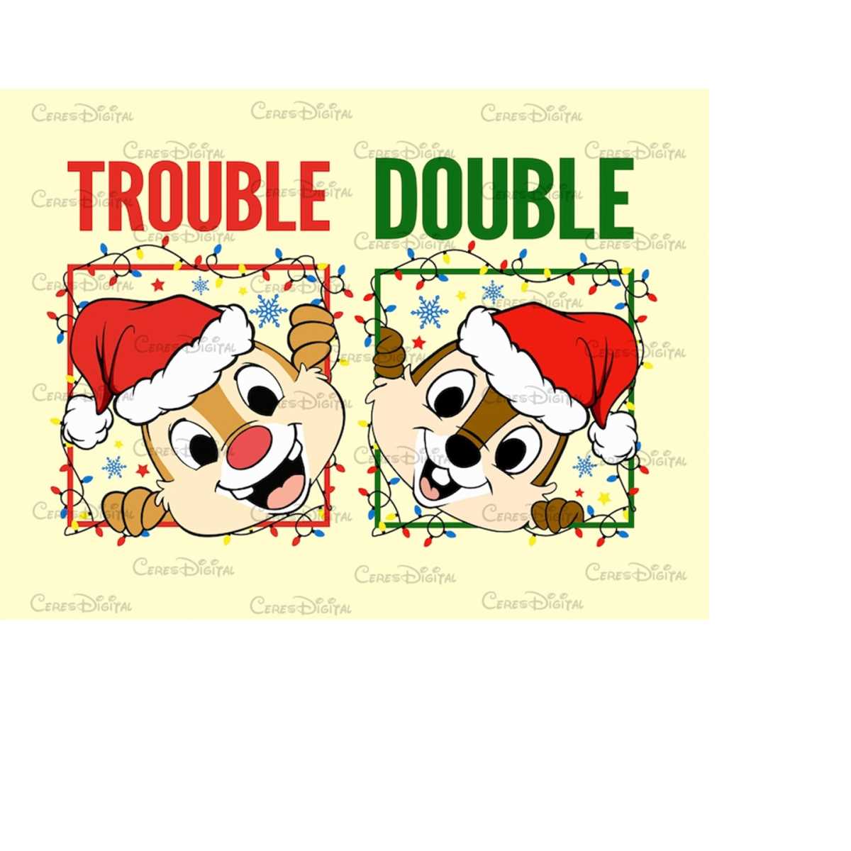 Double Trouble Christmas Png, Chip And Dale Christmas Png, T | Inspire ...