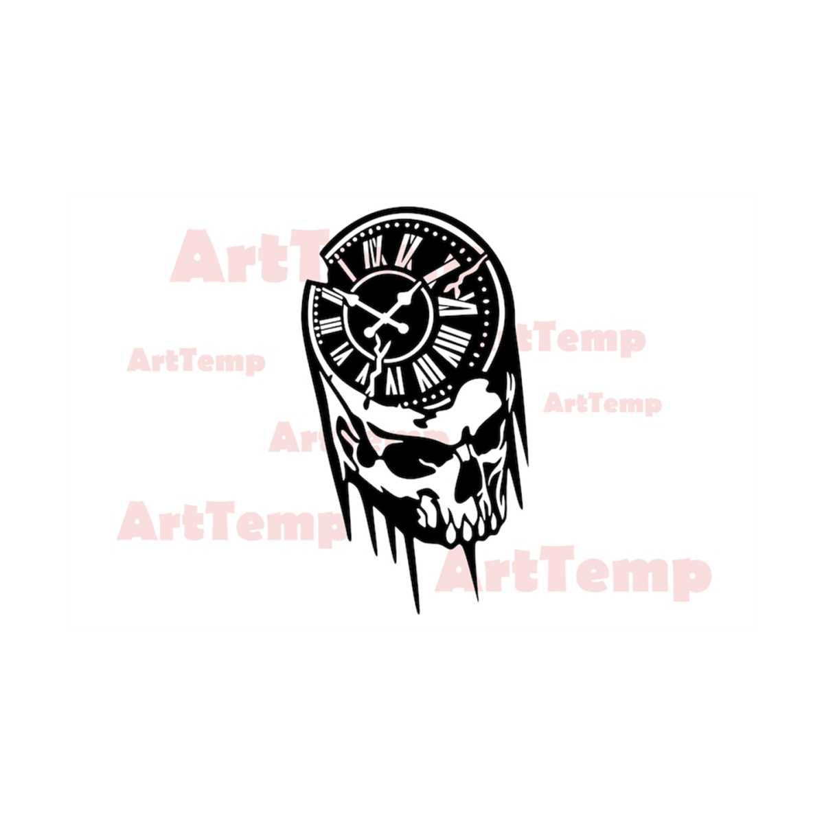 Skull with a clock DXF, SVG cut file, svg for cricut, dxf fo | Inspire ...