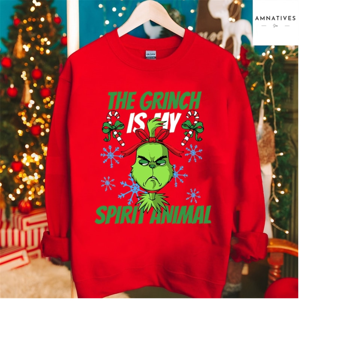 The Grinch is my Spirit Animal Sweatshirt, Grinch Sweatshirt | Inspire ...