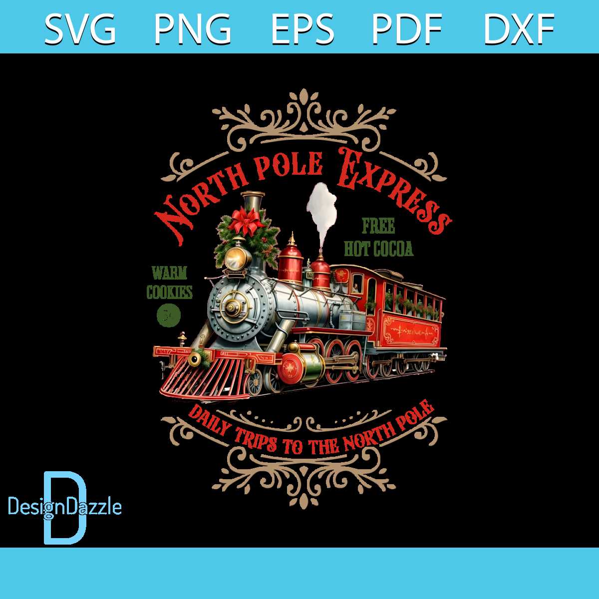 Retro Vintage North Polar Express Christmas Png | Inspire Uplift