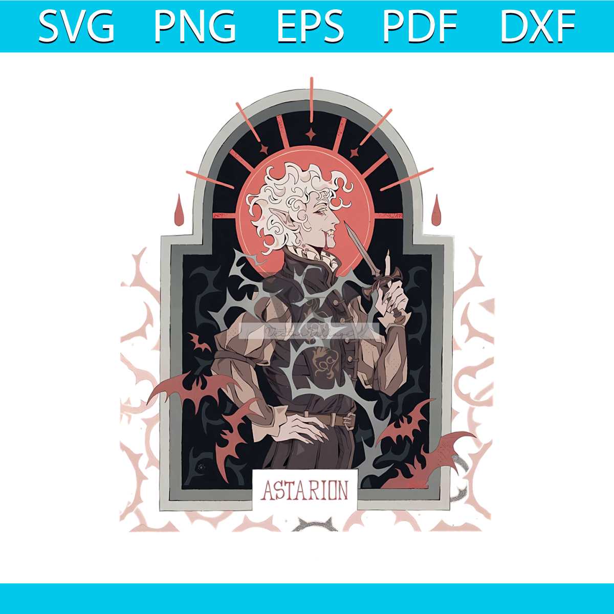 Astarion Fanart Retro Vintage Vampire Baldurs Gate 3 SVG Fil - Inspire ...