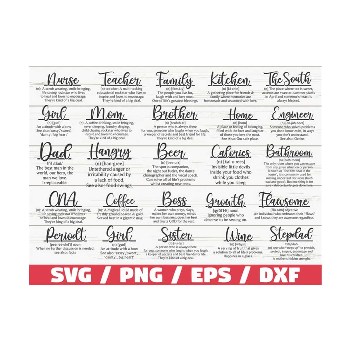 Funny Definition SVG Bundle / Cut File / Commercial use / Cr | Inspire ...