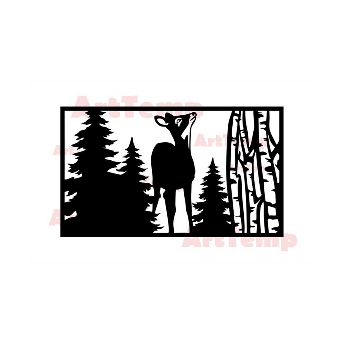 Deer scene DXF, Animals SVG cut file, svg for cricut, dxf fo | Inspire ...