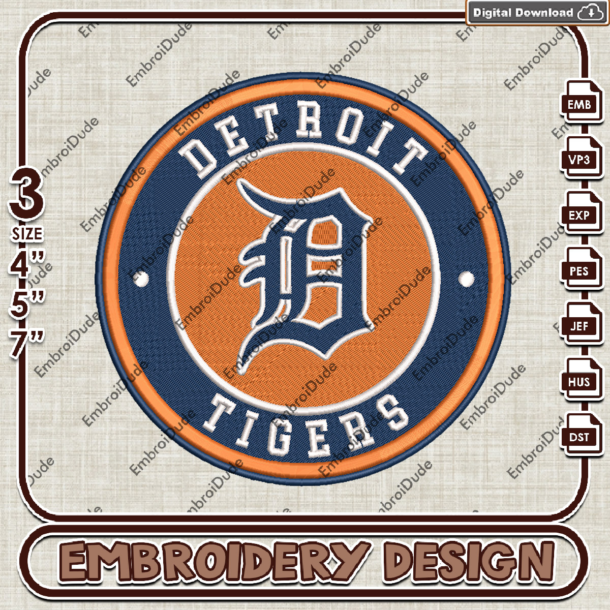 MLB Detroit Tigers Team Embroidery Design, MLB Embroidery Fi | Inspire ...
