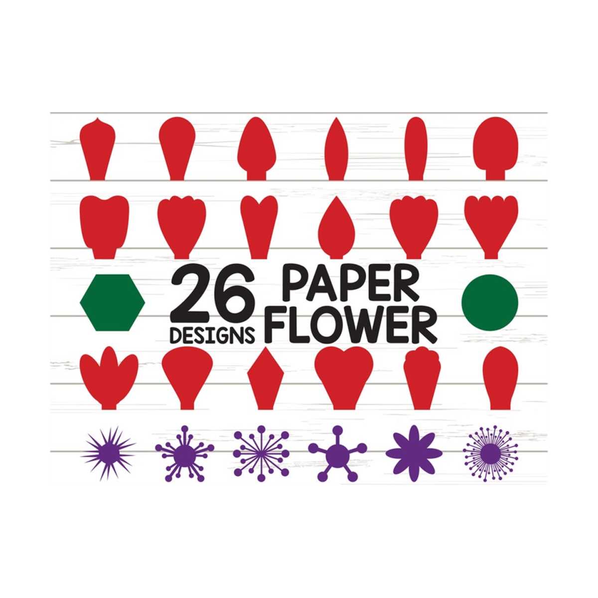 Paper Flower SVG/ 18 Petal Templates/ 6 Flower Centers/ 2 Fl | Inspire ...