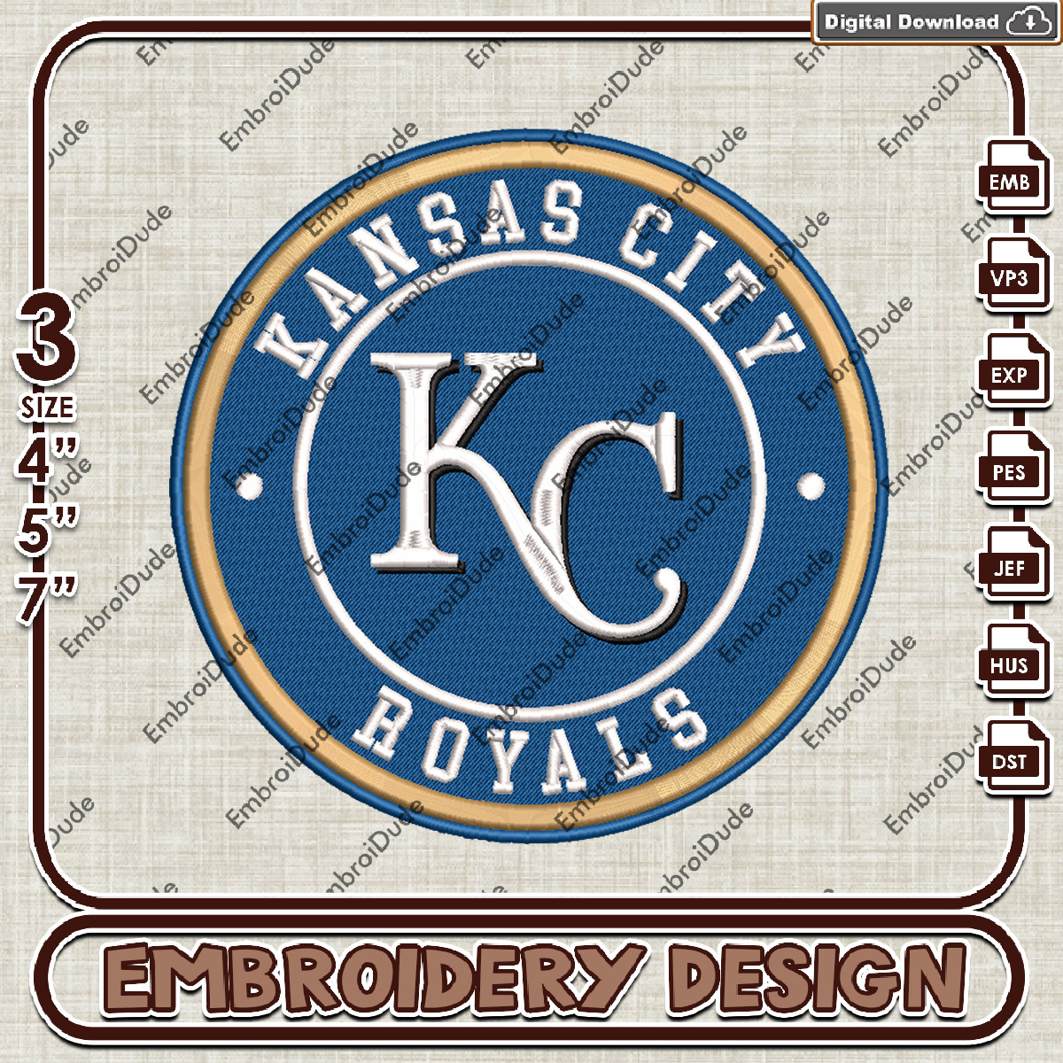 MLB Kansas City Royals Team Embroidery Design, MLB Embroider | Inspire ...