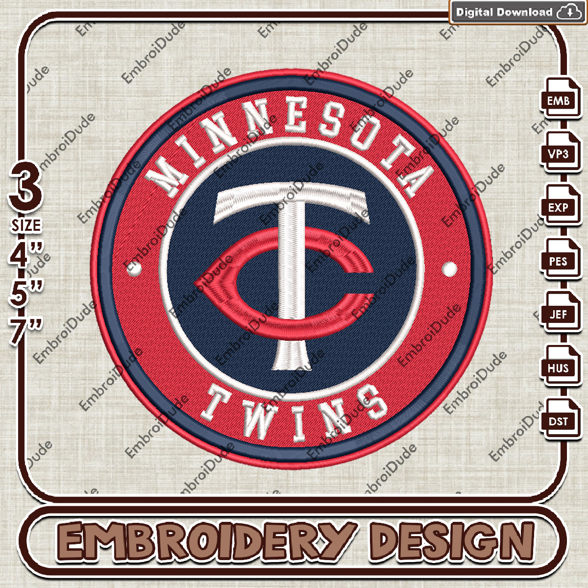 MLB Minnesota Twins Team Embroidery Design, MLB Embroidery F | Inspire ...