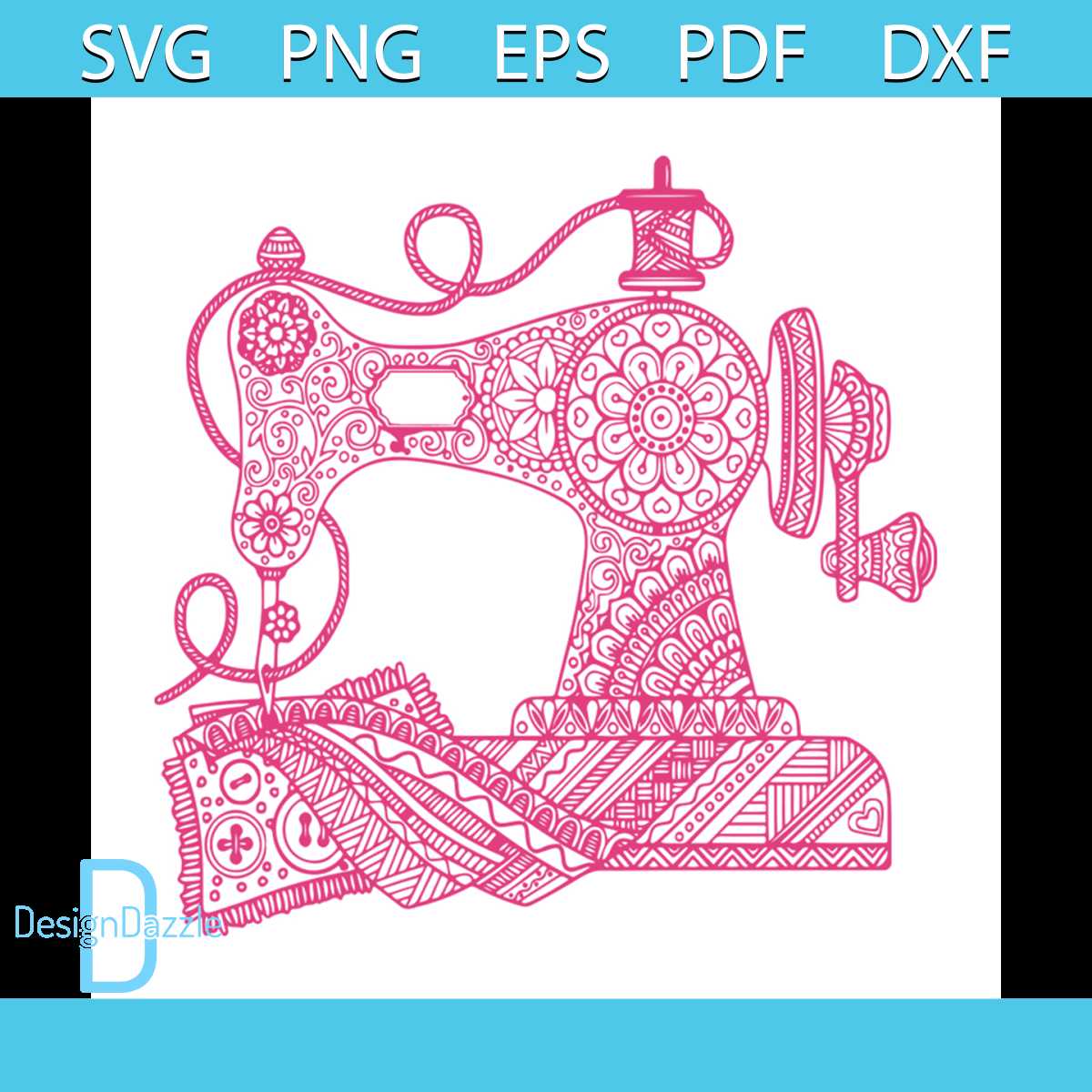 Sewing Machine Zentangle svg | Inspire Uplift