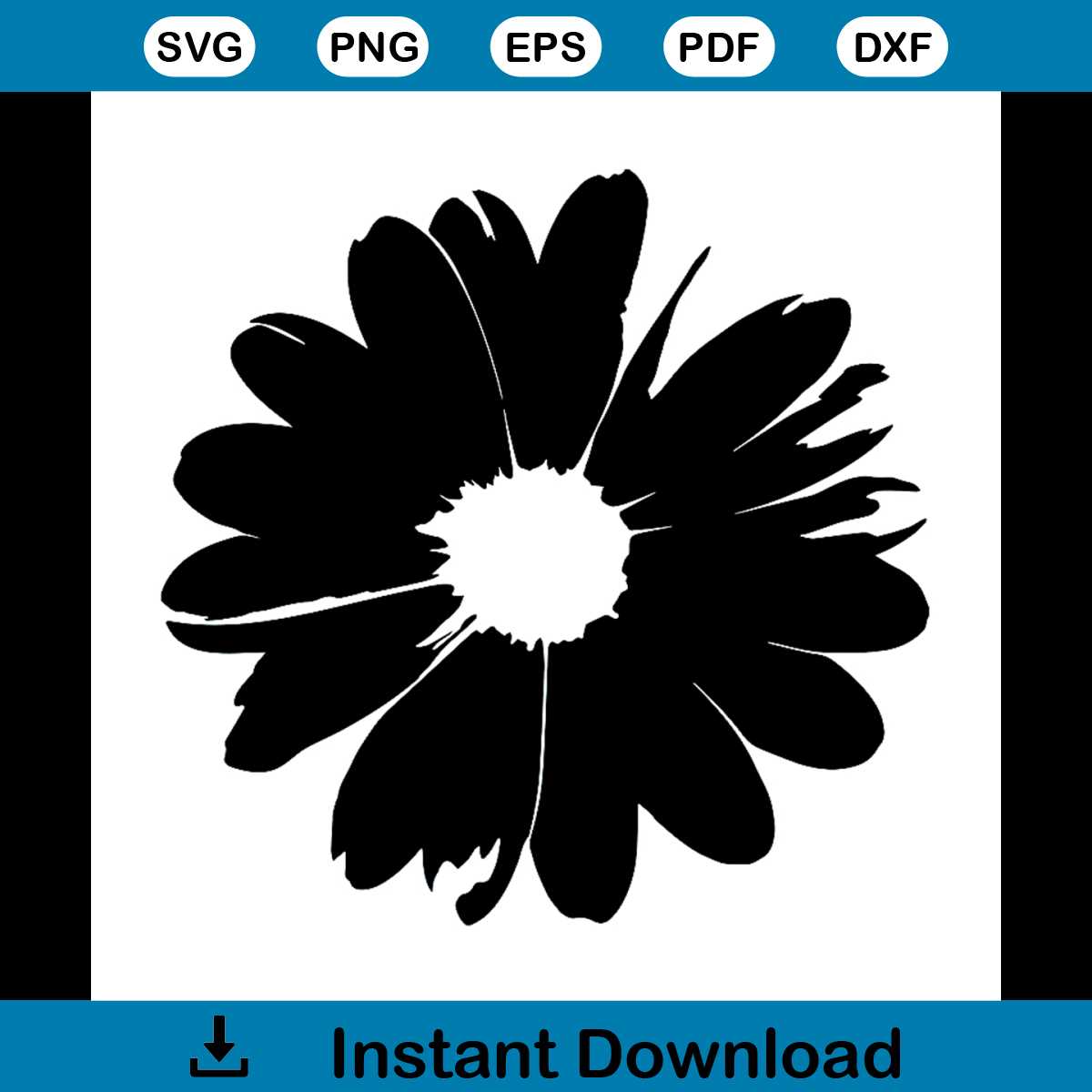 Flower Daisy Svg, Flower Svg, Black Daisy Svg, Black Flower | Inspire ...