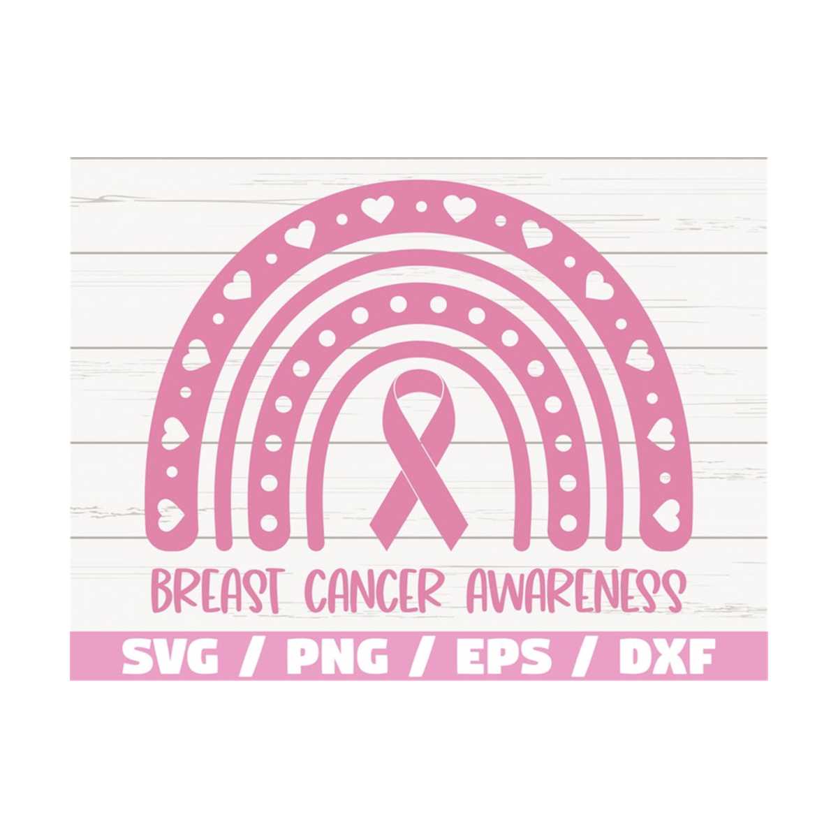 Breast Cancer Awareness Rainbow SVG / Pink Ribbon SVG / Cut | Inspire ...