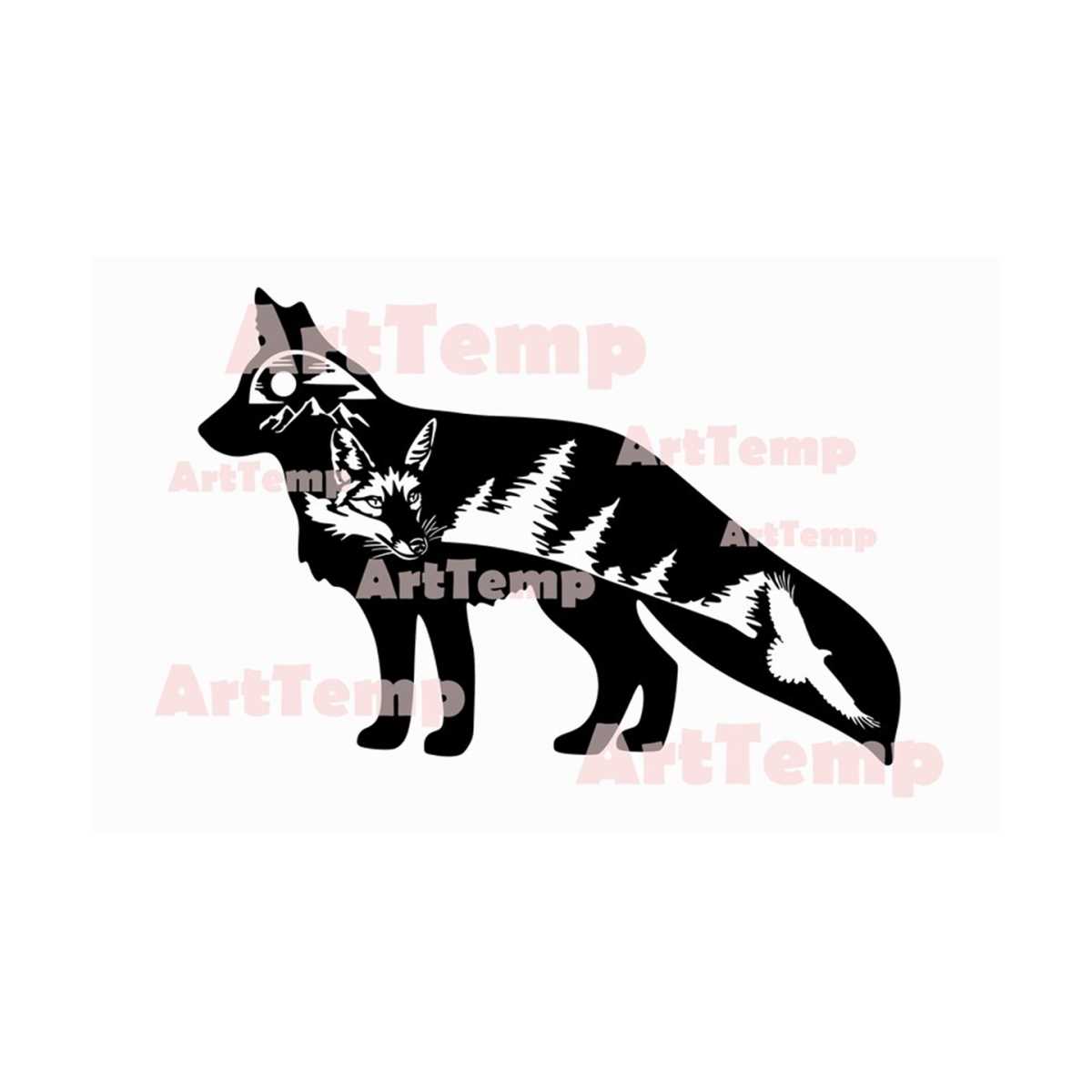 Fox scene DXF, Animals SVG cut file, svg for cricut, dxf for - Inspire ...