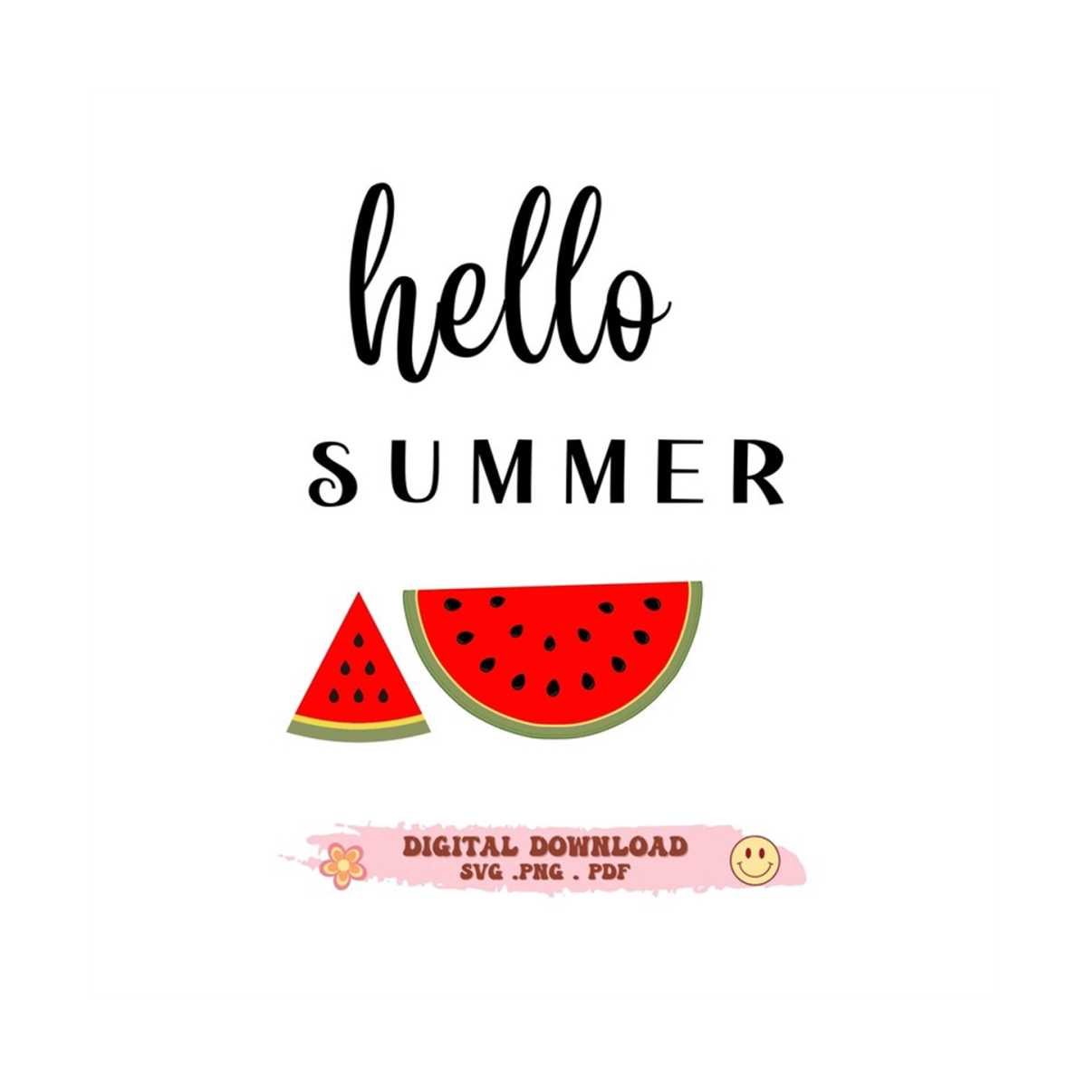 Watermelon Hello Summer Svg Summer Cut File Melon Svg Cut Inspire
