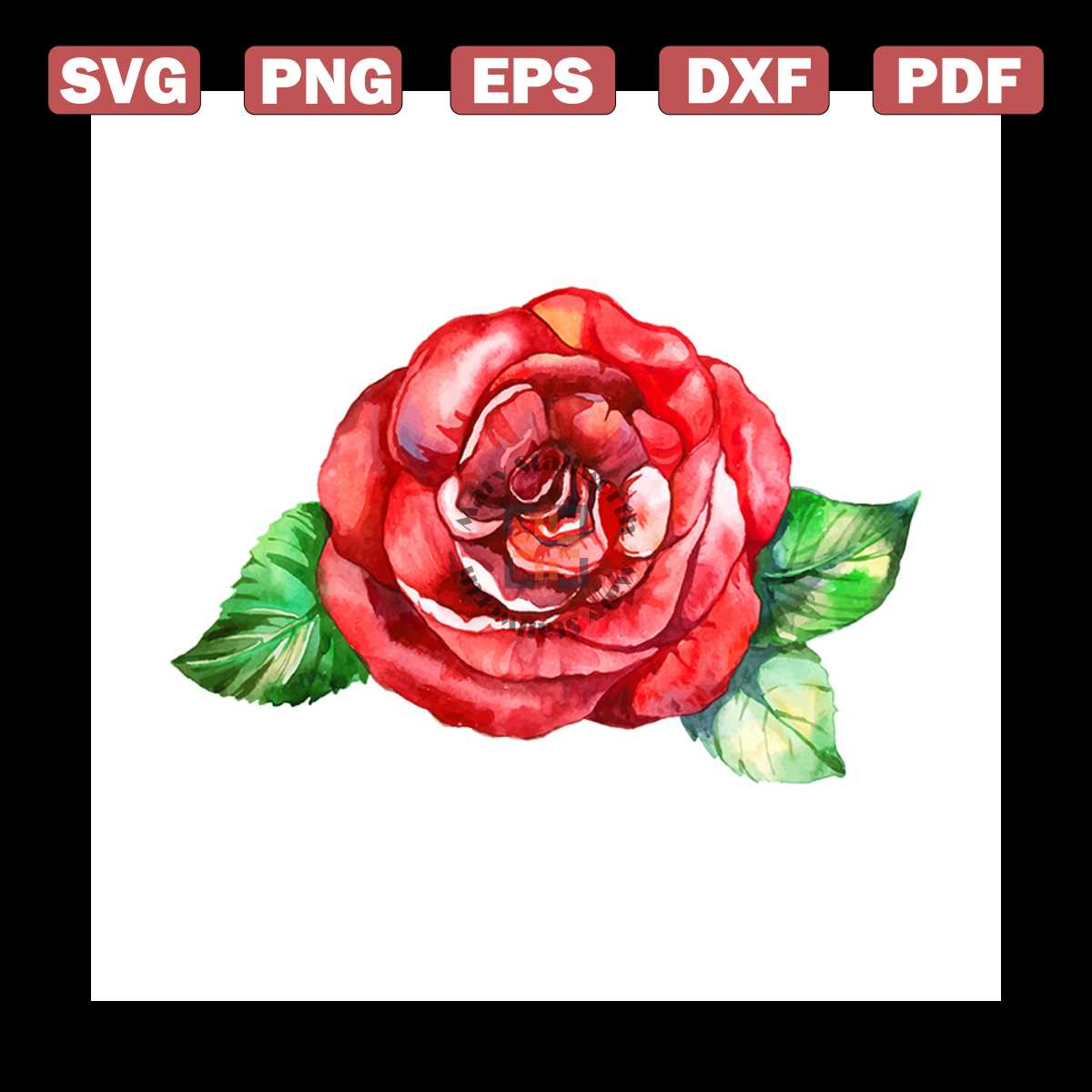 Watercolor Red Rose Svg, Flower Svg, Red Rose Svg, Rose Svg, - Inspire ...