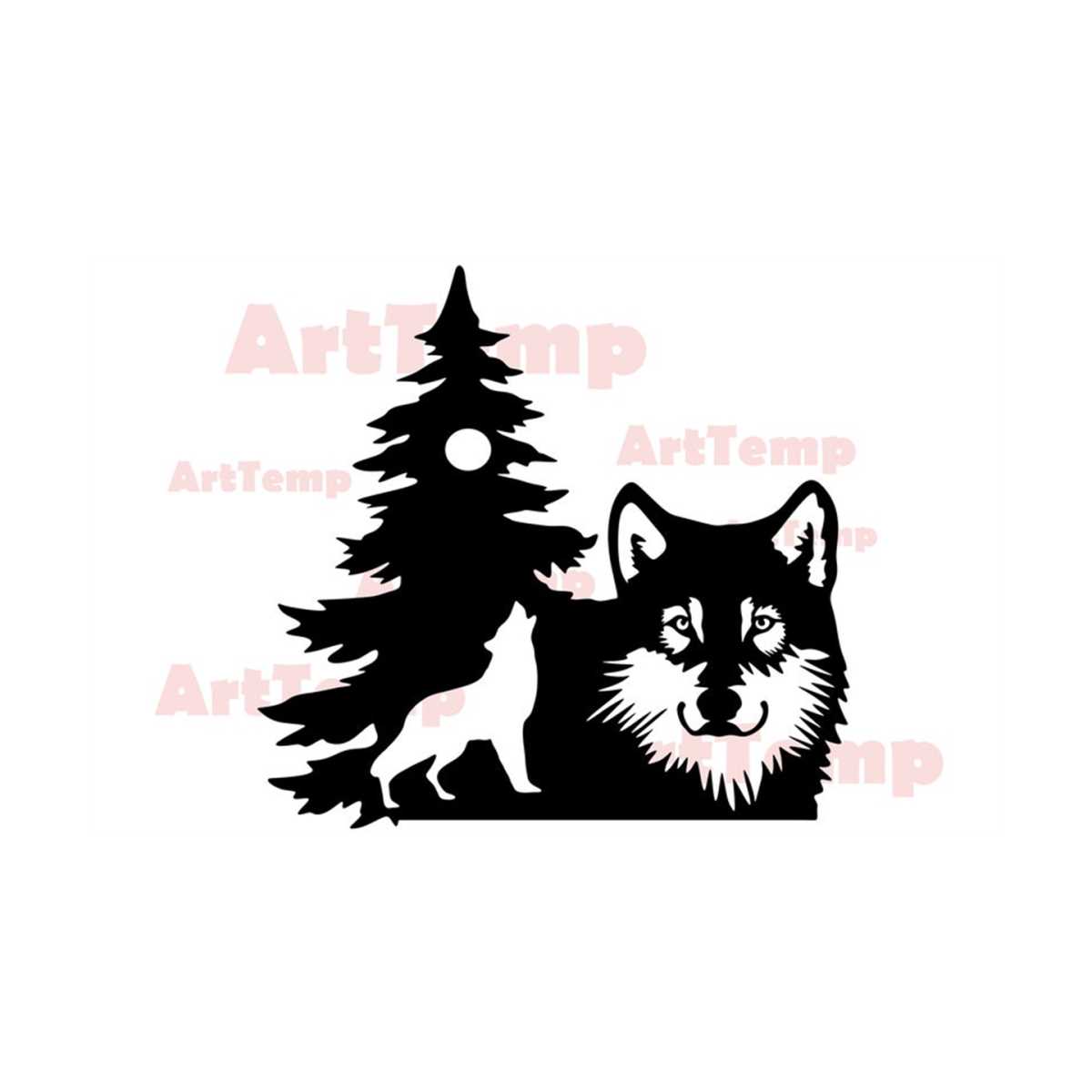 Wolf scene DXF, Animals SVG cut file, svg for cricut, dxf fo | Inspire ...